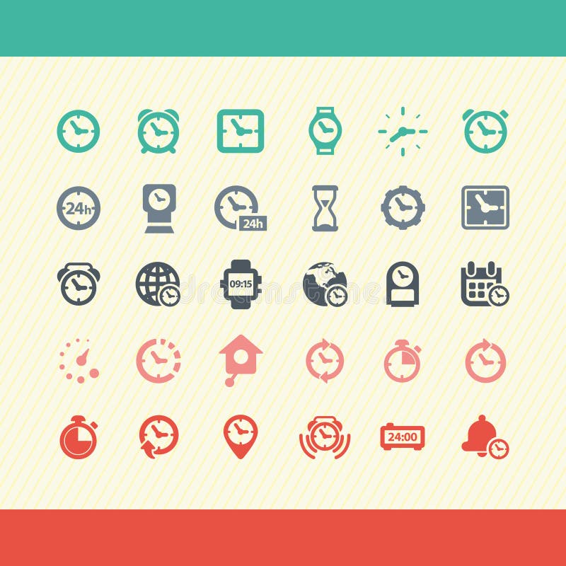 Time pictograms stock vector. Illustration of equipment - 68676317