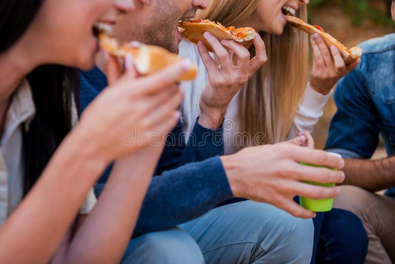 Time for pizza! stock image. Image of sitting, pizza - 59339689
