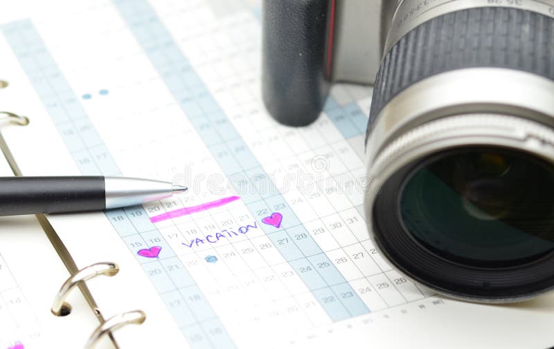 Time planner with pen stock image. Image of schedule - 43307645