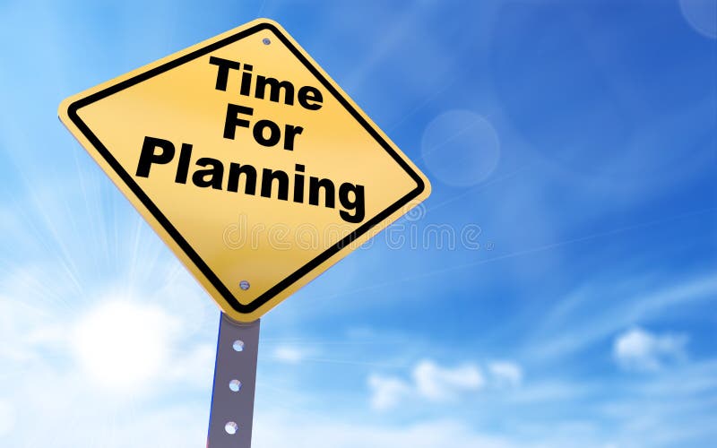 Time for planning sign stock illustration. Illustration of green ...