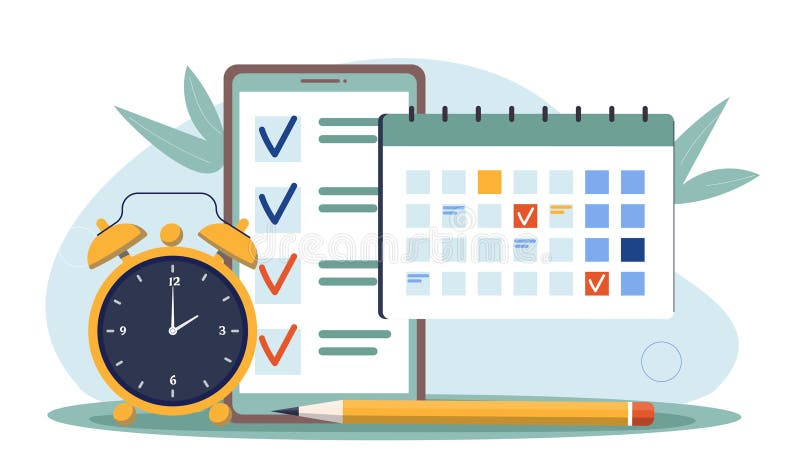Time Planning Vector Concept Stock Vector - Illustration of working ...