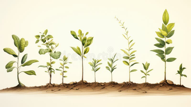 Time Plant Growth Illustration Stock Illustration - Illustration of ...
