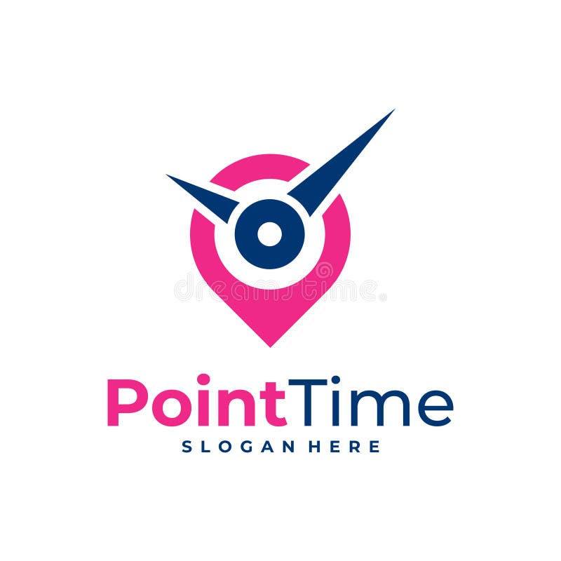 Time with Point Logo Design Vector. Creative Clock Logo Concepts ...