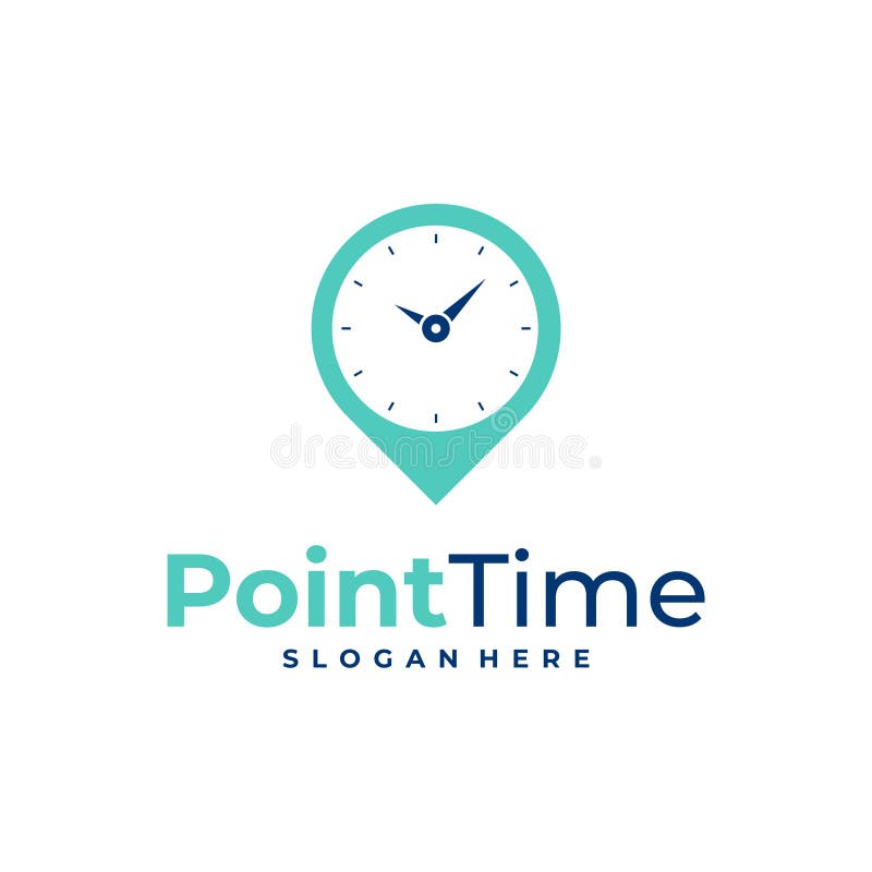 Time with Point Logo Design Vector. Creative Clock Logo Concepts ...