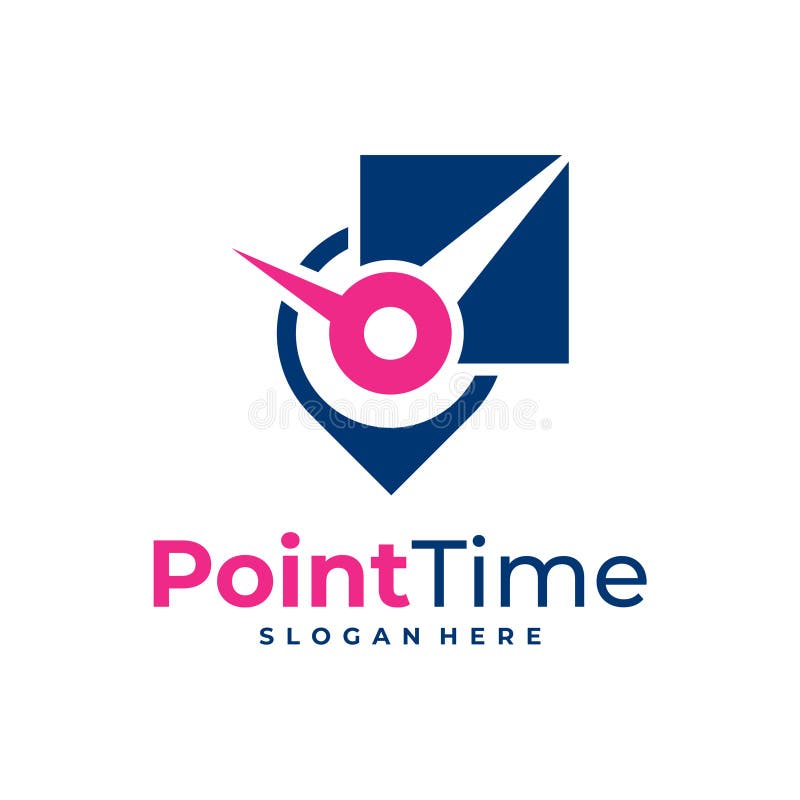 Time with Point Logo Design Vector. Creative Clock Logo Concepts ...