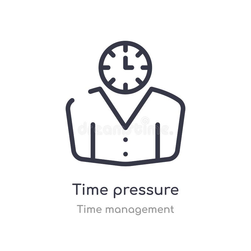 Time Pressure Outline Icon. Isolated Line Vector Illustration from Time ...