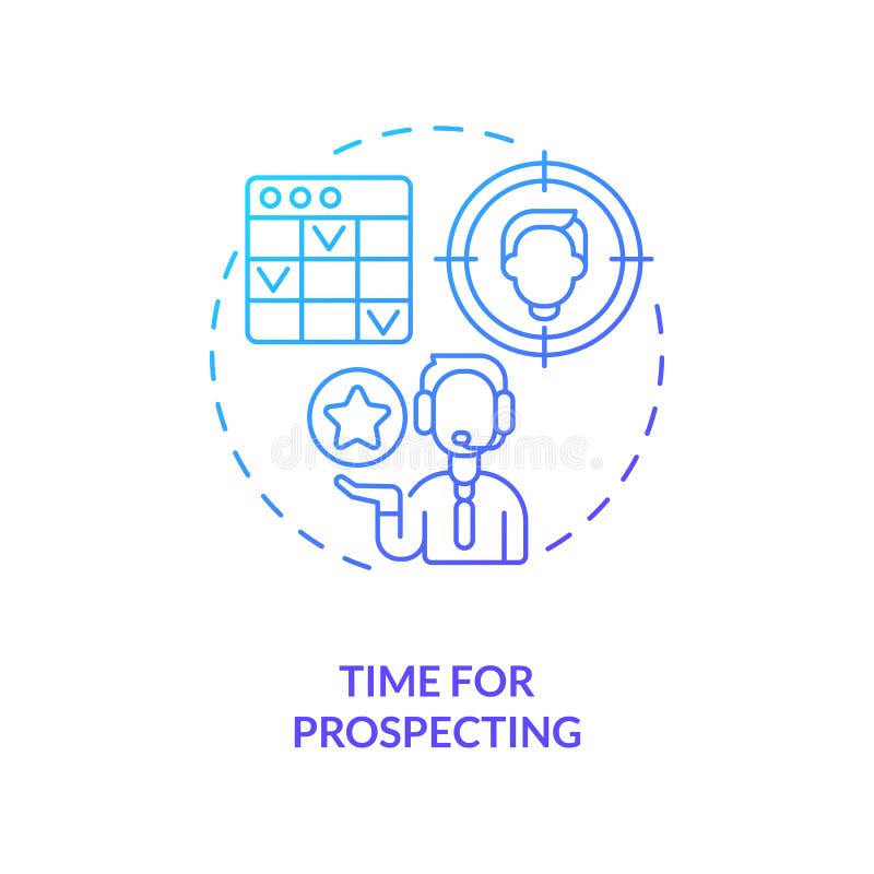 Time for Prospecting Blue Gradient Concept Icon Stock Vector ...