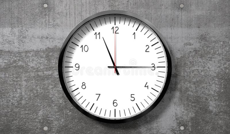 Time at Quarter Past 11 O Clock - Classic Analog Clock on Rough ...