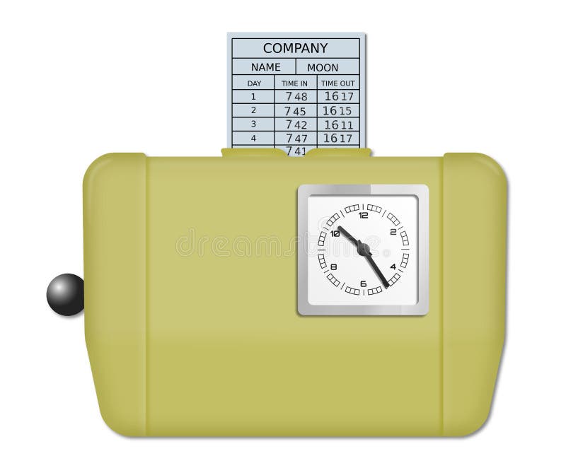 Time recorder machine stock illustration. Illustration of system ...
