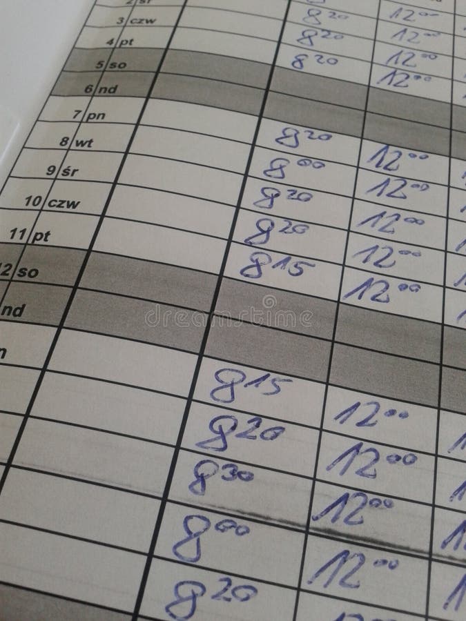 Time registration stock photo. Image of paper, product - 42781576