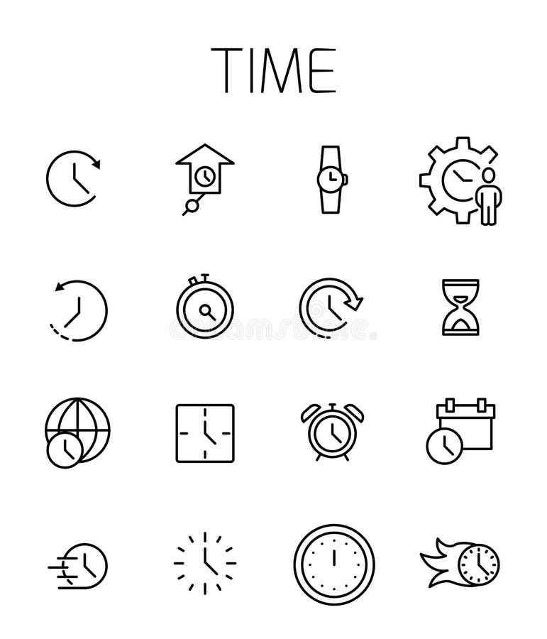 Time Icon Or Logo In Modern Line Style. Stock Vector - Illustration of ...