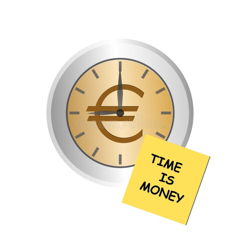Clock Face with a Sticky Note with the Text Time is Money Stock ...