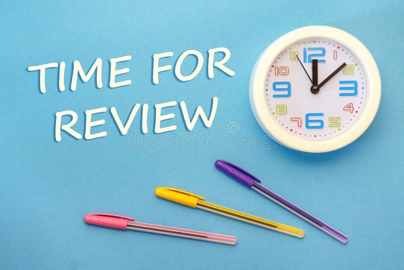 Time for Review Words and Clock Stock Photo - Image of concept, clock ...