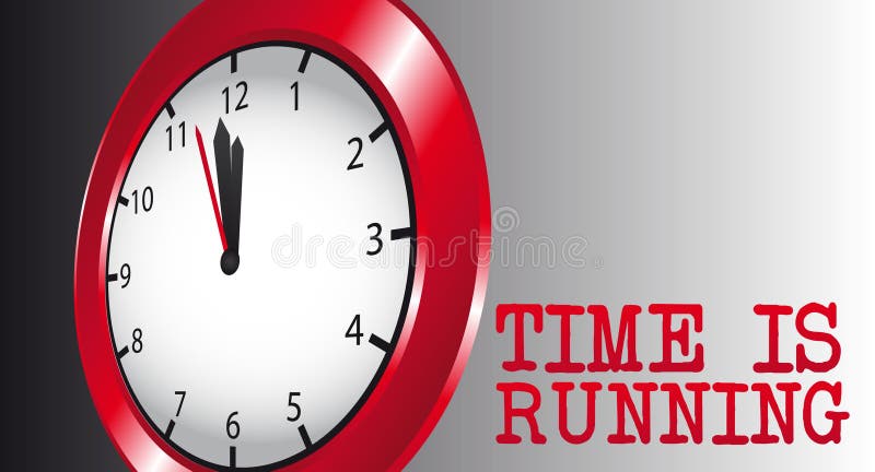 Time is Running Out Clock Deadline Ending Soon Stock Illustration ...