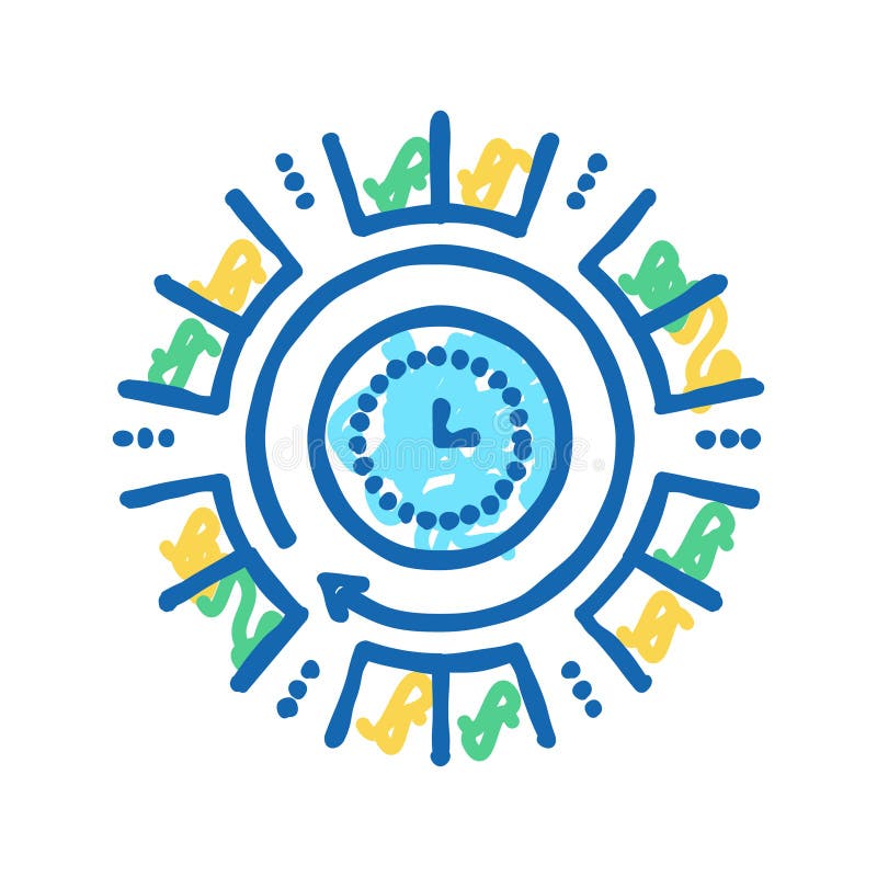 Time Running Future Icon Doodle Illustration Stock Illustration ...