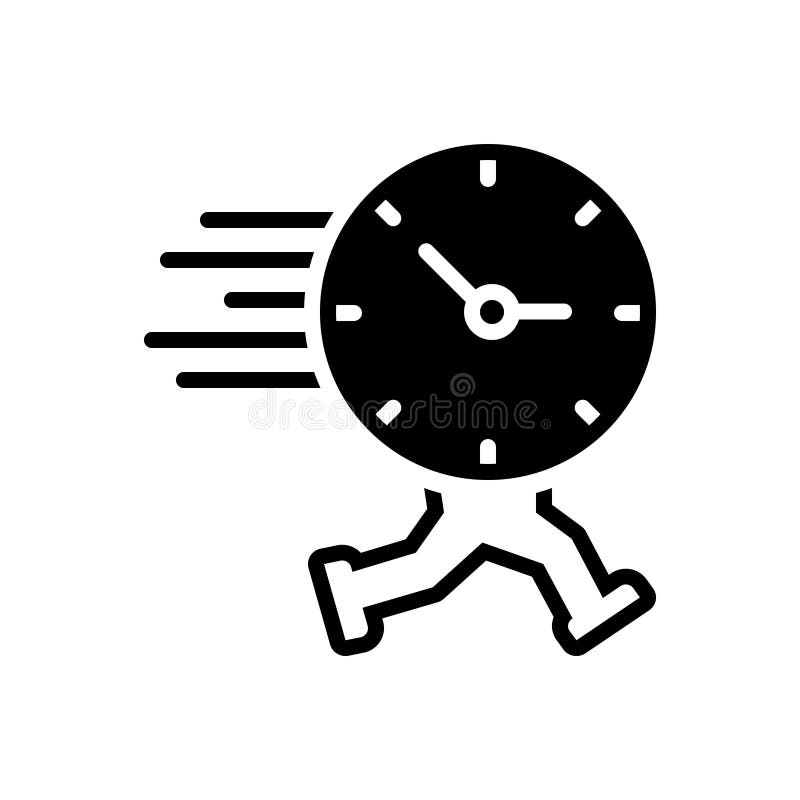 Black Solid Icon for Time is Running, Reminder and Schedule Stock ...
