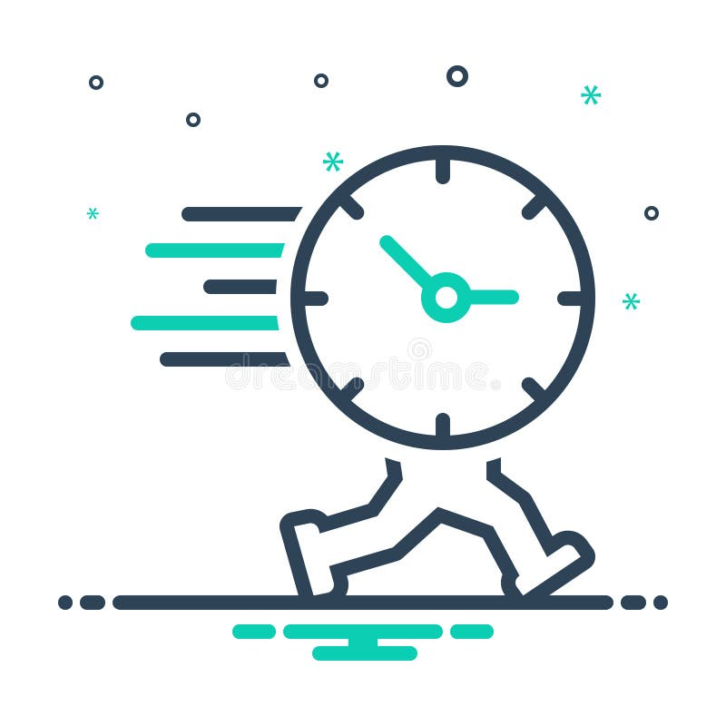 Mix Icon For Time Is Running, Reminder And Schedule Stock Illustration ...