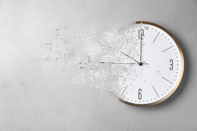 Time is Running Out. Clock Vanishing on Light Background Stock Image ...