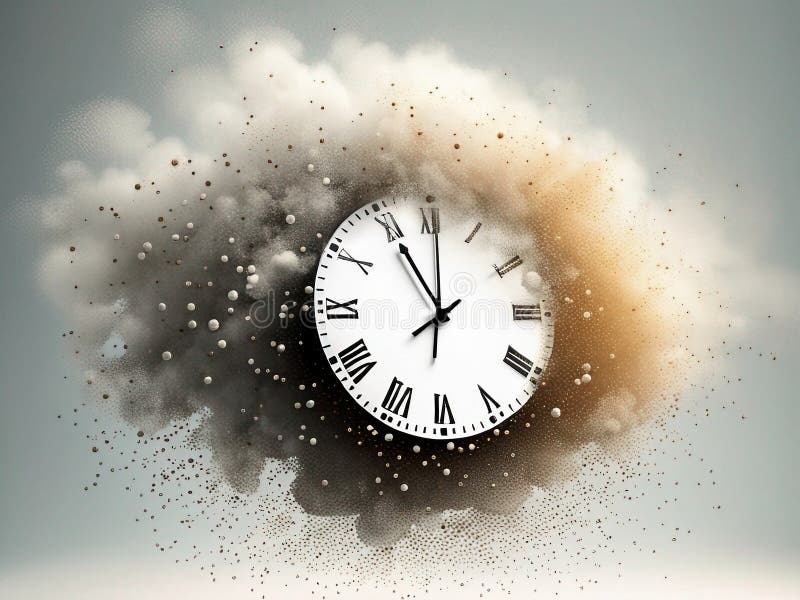 Time is Running Out Concept Shows Clock that is Dissolving Away into ...