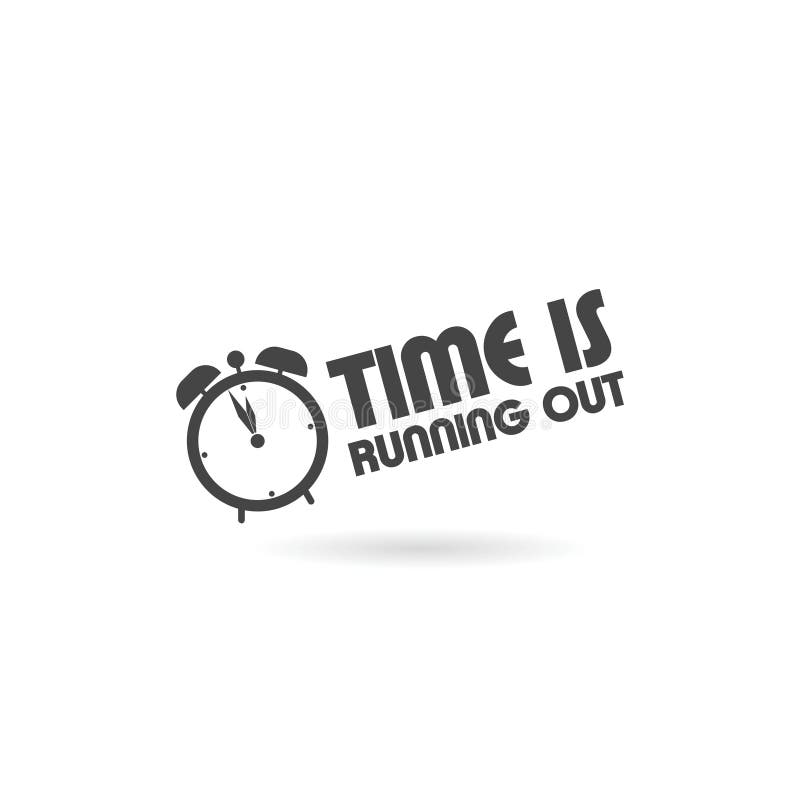 Time is Running Out Icon with Shadow Stock Vector - Illustration of ...
