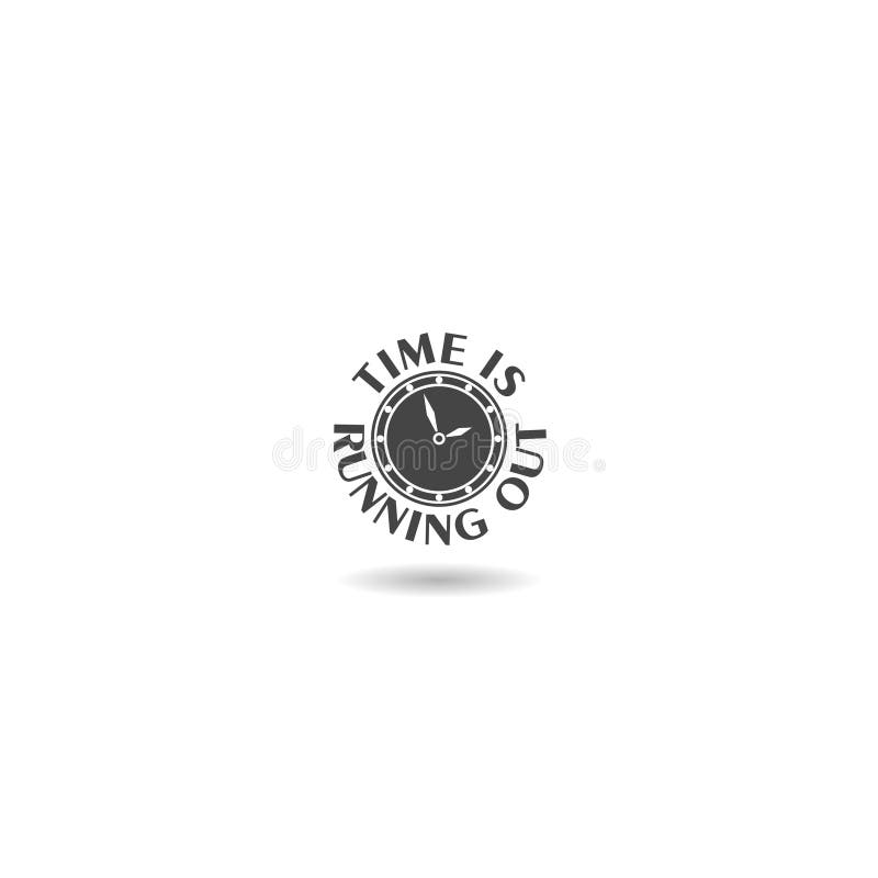 Time is Running Out Icon with Shadow Stock Illustration - Illustration ...