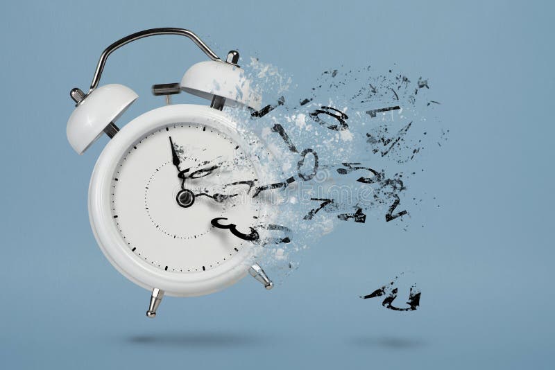 Time is Running Out. White Alarm Clock with Flying Numbers As a Symbol ... Time is Running Out. White Alarm Clock with Flying Numbers As a Symbol ...