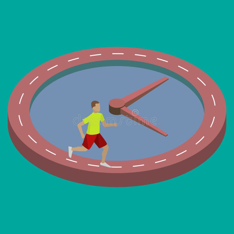 Time Rush Flat Isometric 3d Web Infographic Stock Vector - Illustration ...