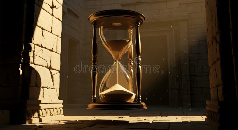 Time S Passage in Ancient Ruins: a 3D Render of an Hourglass Stock ...