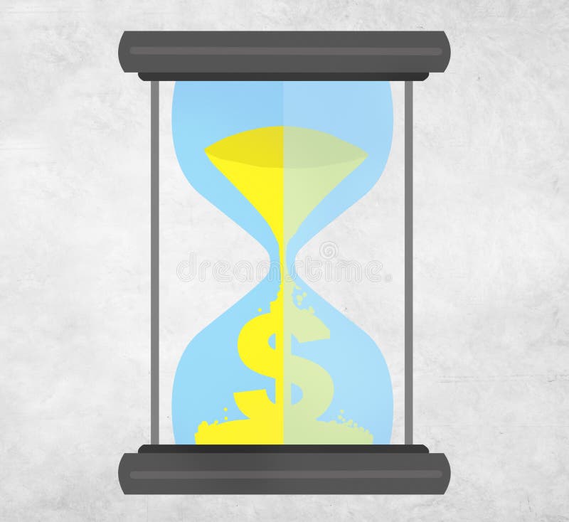 Time Sand Glass Hour Glass Finance Saving Concept Stock Illustration ...