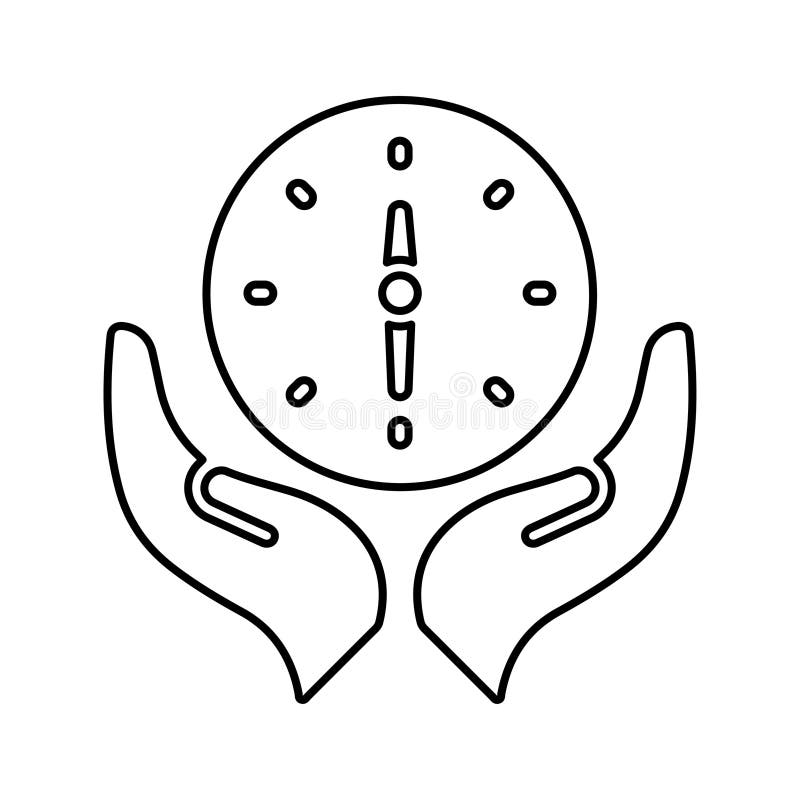 Time Saving Icon. Line, Outline Design Stock Vector - Illustration of ...