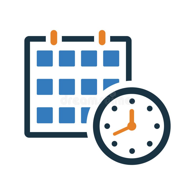 Time or Schedule Icons Black & White Sticker Set Big Stock Vector ...