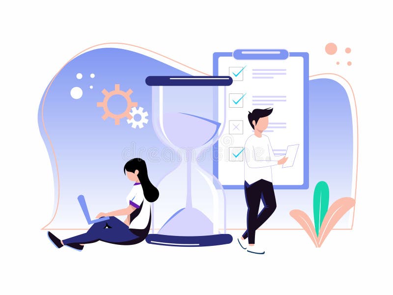 Time Schedule. Vector Illustration of Teamwork and Schedule of Events ...