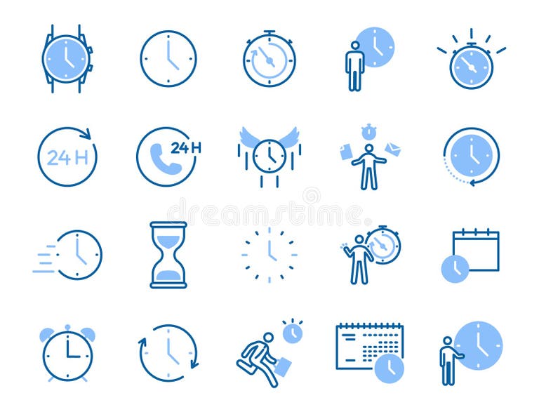 Time and Scheduling Icon Set: 20 Editable Stroke Vector Icons for ...
