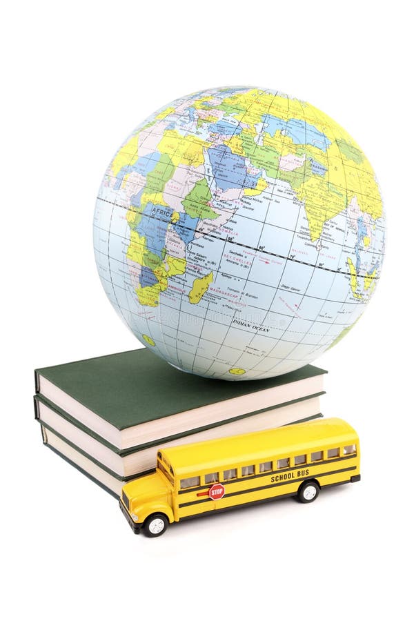 School Bus on Globe stock photo. Image of continent, object - 2537184
