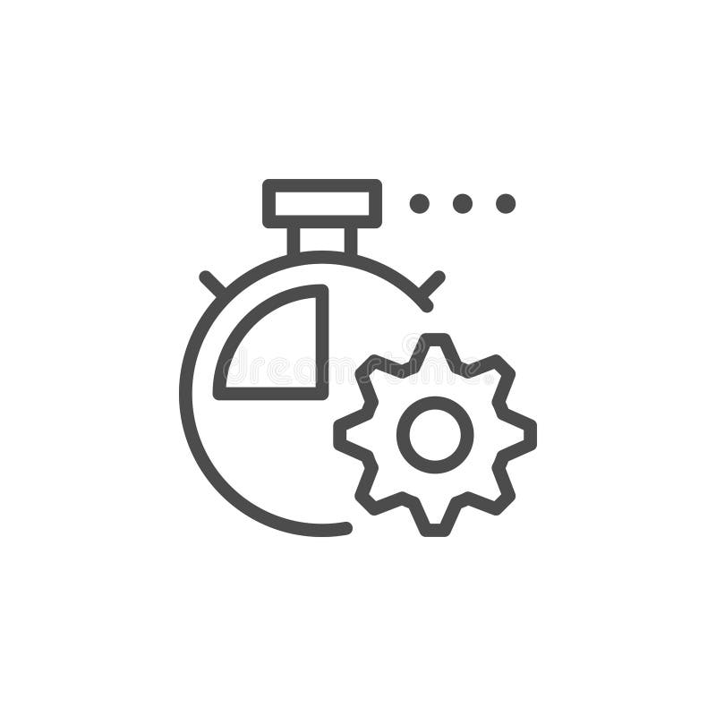 Setting Process Line Outline Icon Stock Vector - Illustration of ...