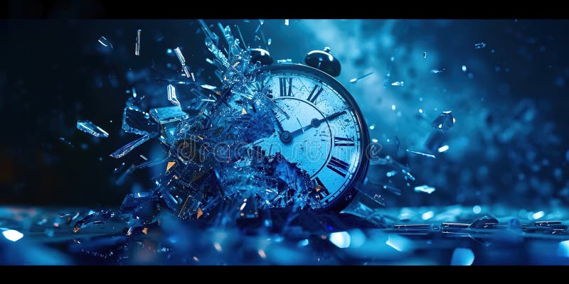 Time Shattering into Fragments Stock Photo - Image of motion, broken ...