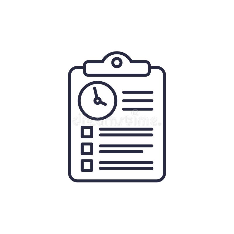 Time Sheet Icon, Timesheet Line Vector Stock Illustration ...