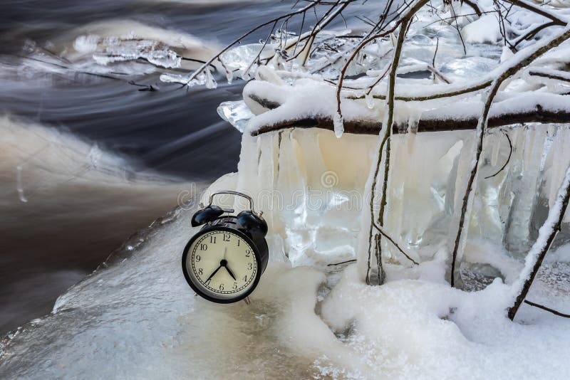 The Time that Shows that the Cold Month in January Stock Photo - Image ...