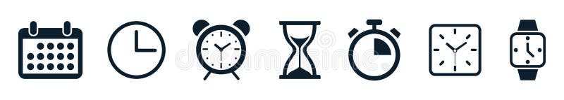 Time Sign, Set Hourglass Icons, Sandglass Timer, Clock Flat Icon ...
