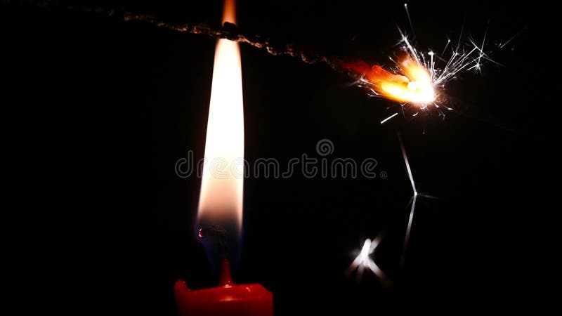 5-time Slow Motion of Fireworks Stop Burning in Dark Stock Footage ...