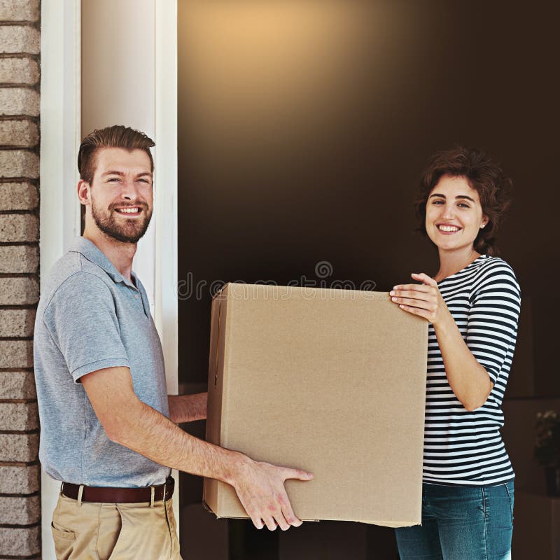Always on Time and always with a Smile. a Delivery Man Making a ...