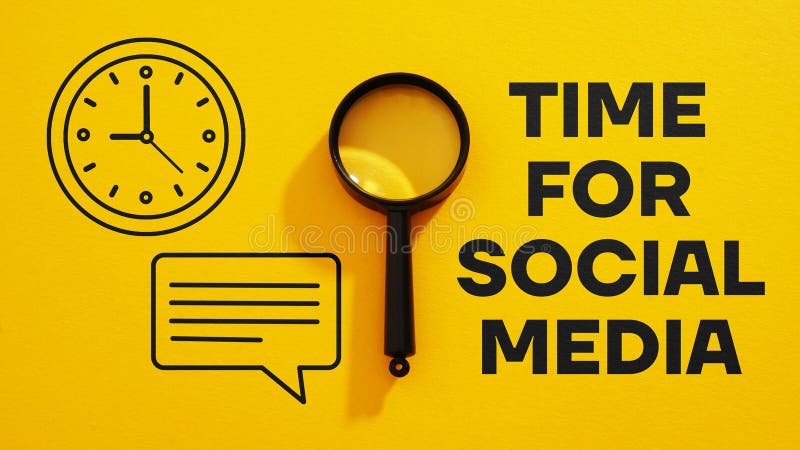 Time for Social Media is Shown Using the Text and Picture of a Wall ...