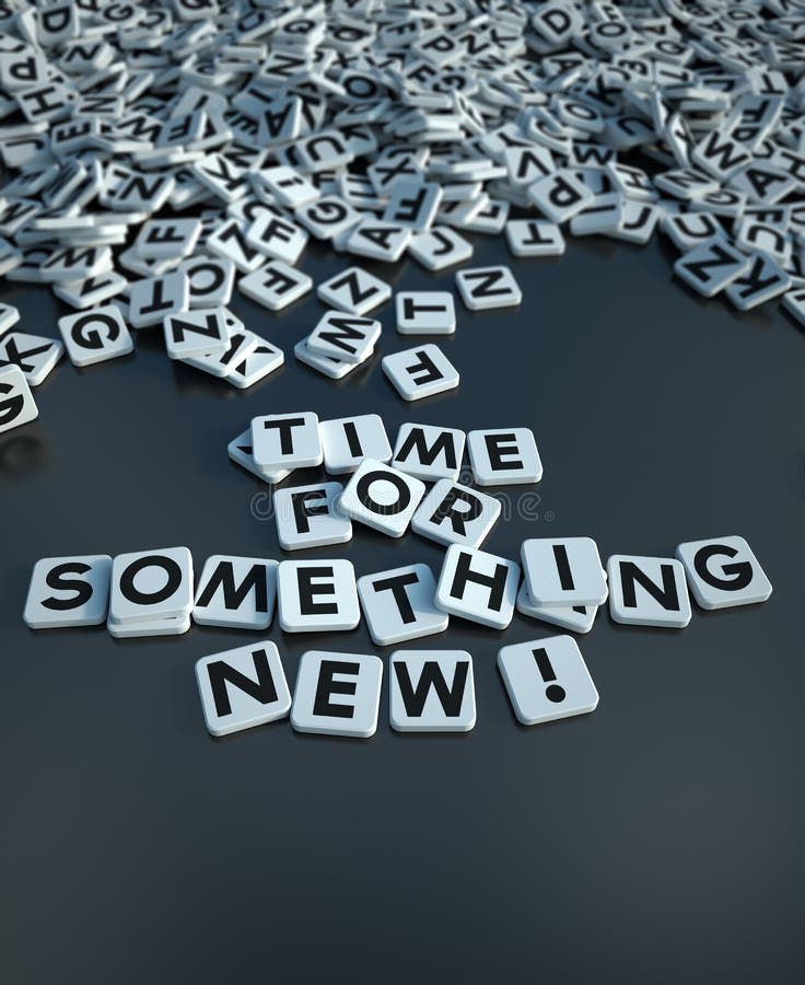 Time For Something New In Letter Tiles Black Stock Illustration ...