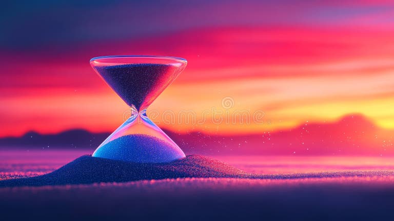 Time, Space, and the Enduring Landscape of Cosmic Hourglass Stock Photo ...