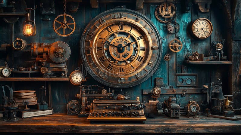 Time Space Technology Background Alarm Clock Time Clock Stock ...