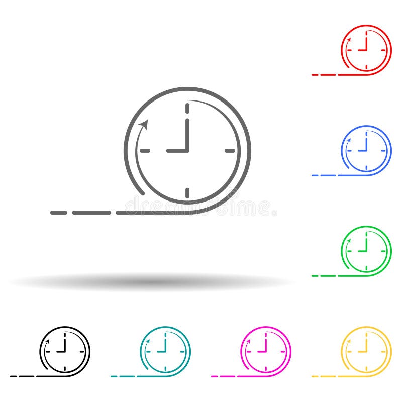 Time Speed Clock Multi Color Style Icon. Simple Glyph, Flat Vector of ...