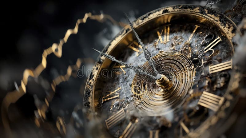 Time Spinning Clock Design Surreal Artistry Digital Creation Abstract ...