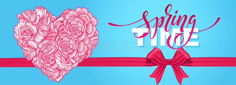 Time Spring Inscription. Modern Brush Calligraphy. Hand Drawn Design ...