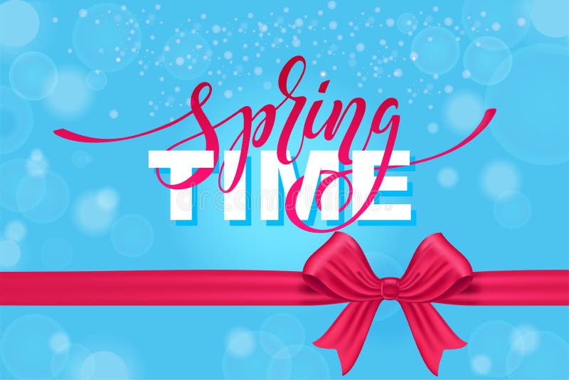 Time Spring Inscription. Modern Brush Calligraphy. Hand Drawn Design ...