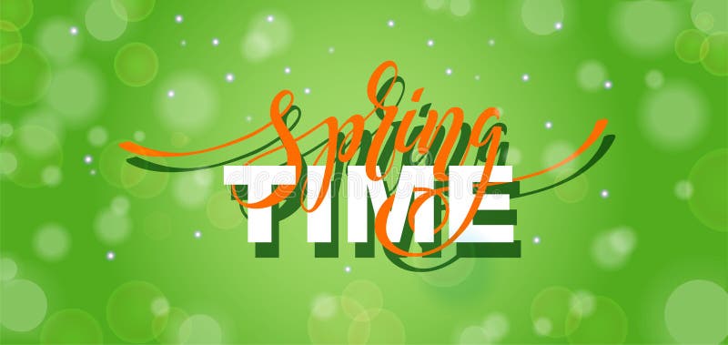 Time Spring Inscription. Modern Brush Calligraphy. Hand Drawn Design ...